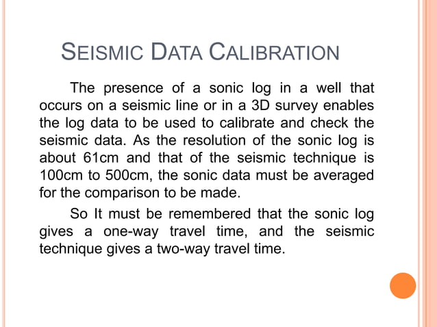 Sonic log | PPTX | Geology | Science