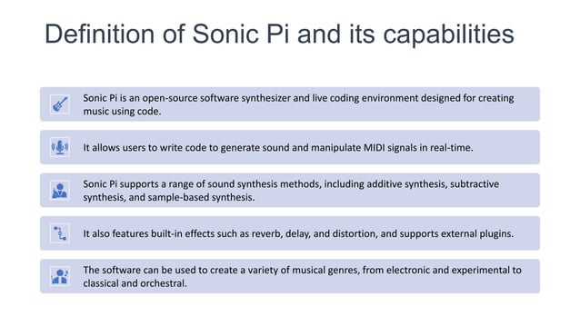 Sonic Pi - Lecture 1 (Presentation).pptx | Operating Systems | Computer ...