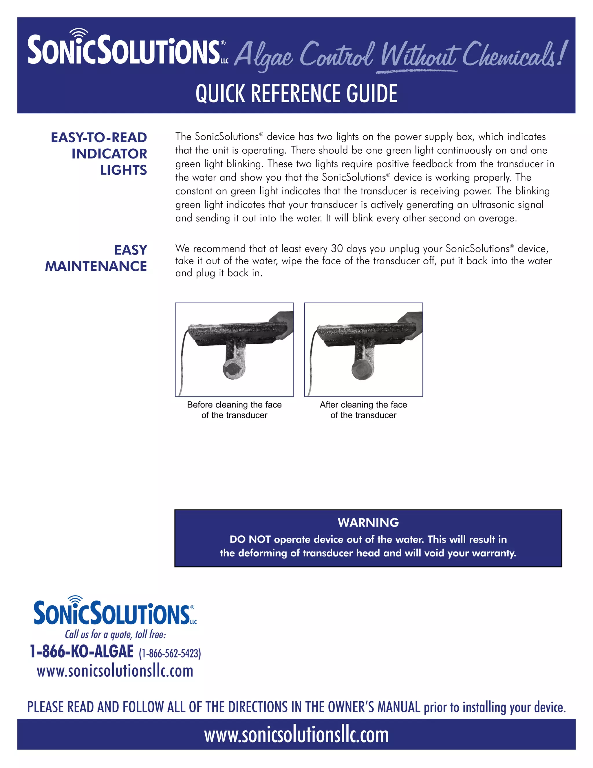 Sonic Solutions Quick Reference Guide | PDF | Gardening | Home & Garden