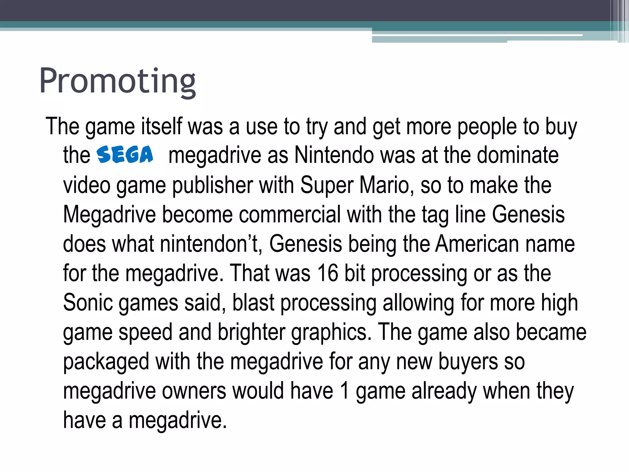 Sonic the hedgehog c&c | PPTX