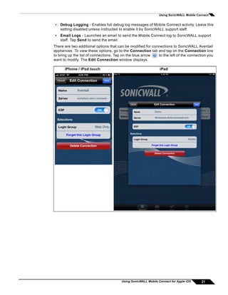 Sonic wall mobile_connect_for_ios_user_guide-rev_b | PDF