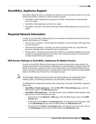 Sonic wall mobile_connect_for_ios_user_guide-rev_b | PDF