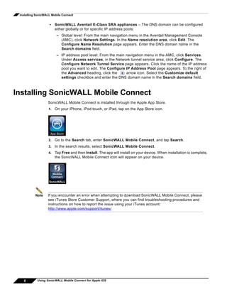 Sonic wall mobile_connect_for_ios_user_guide-rev_b | PDF