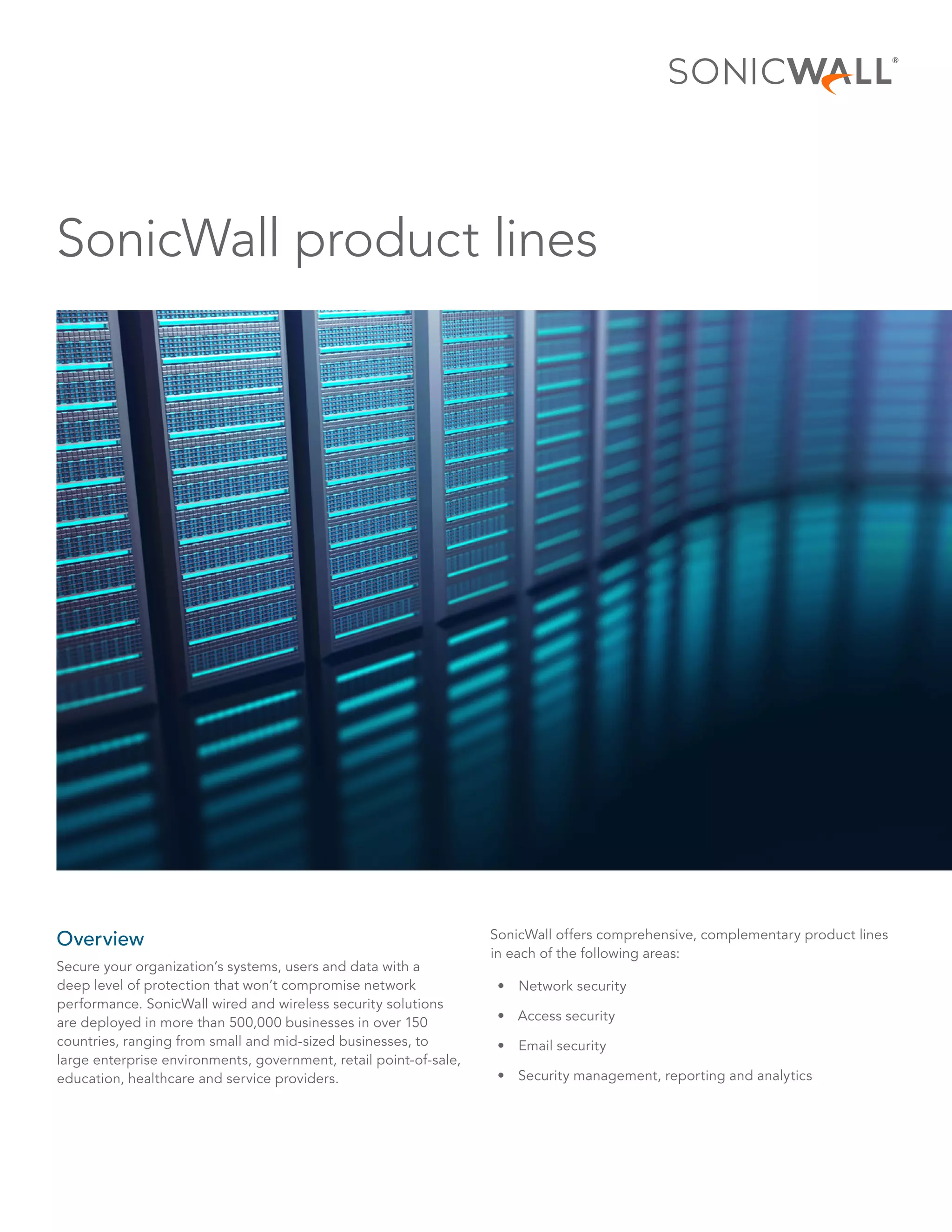 Sonic Wall Product Line Brochure | PDF
