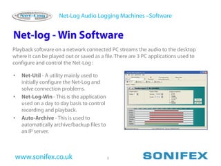 Sonifex netlog-dscribe-products | PDF | Digital Audio | Computer Software and Applications