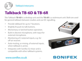 Sonifex talkback-stationmaster-hybrids-signalled | PDF | Digital Audio ...