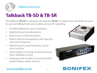Sonifex talkback-stationmaster-hybrids-signalled | PDF | Digital Audio ...