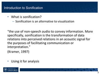 Songs of Data: An Introduction to Sonification | PPT