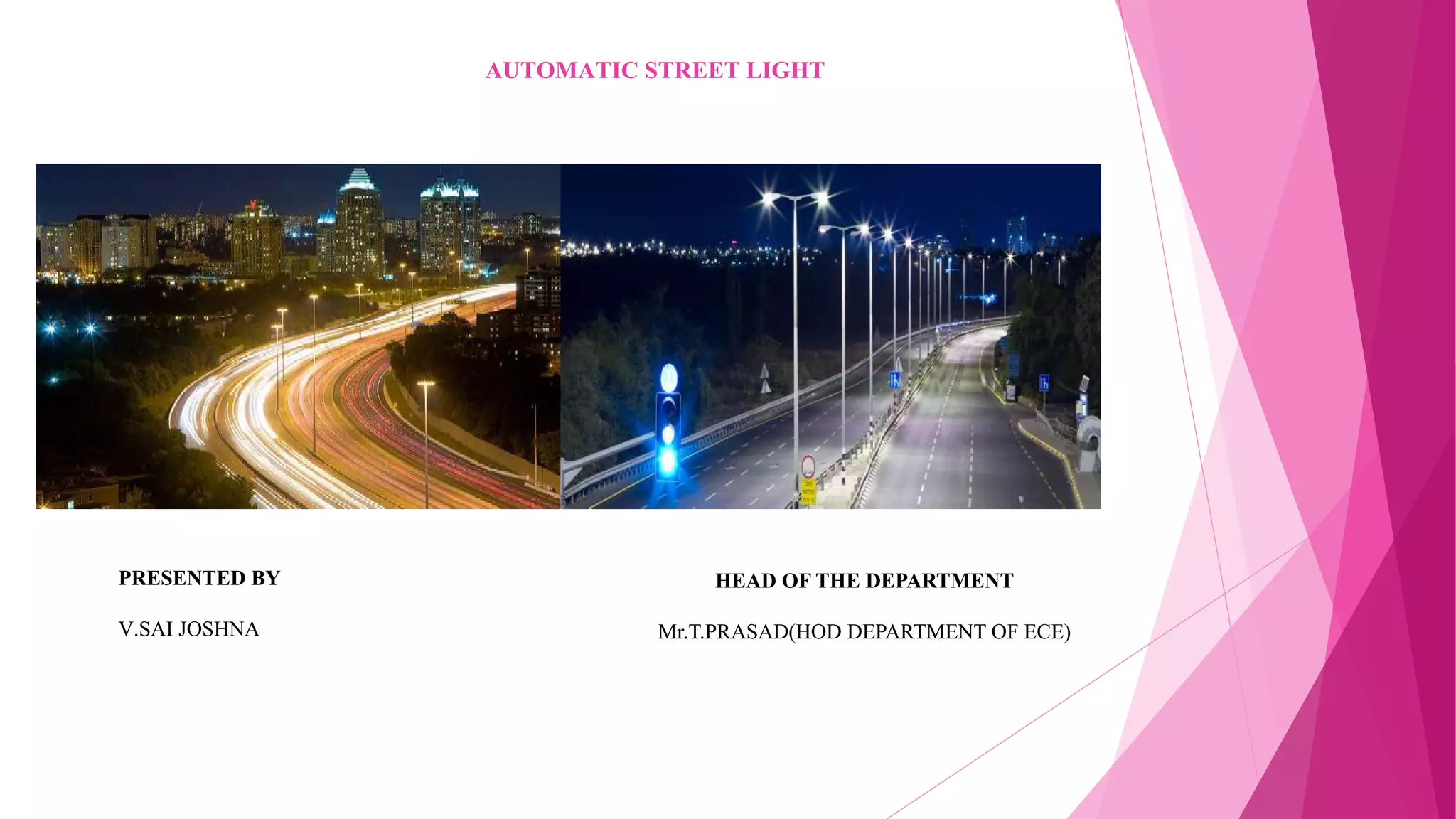 AUTOMATIC STREET LIGHT PRESENTATION | PPTX
