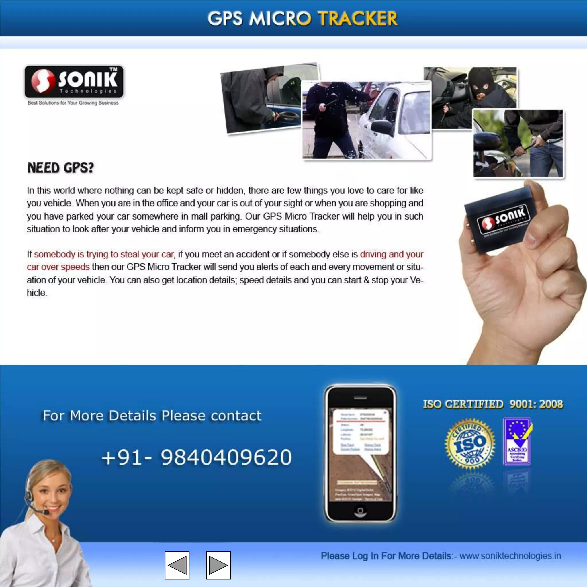 Sonik gps tracker presentation | PDF