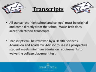 Medical Sonography info session for Wake Tech | PPTX
