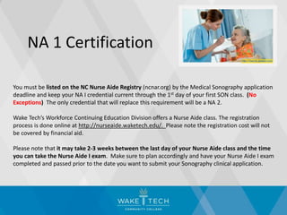 Medical Sonography info session for Wake Tech | PPTX