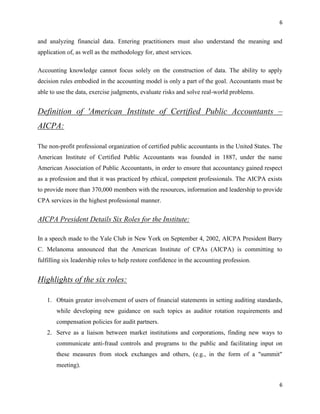 The Roles of AICPA, AAA, SEC, FASB, ICAB & ICMAB. - Accounting theory ...