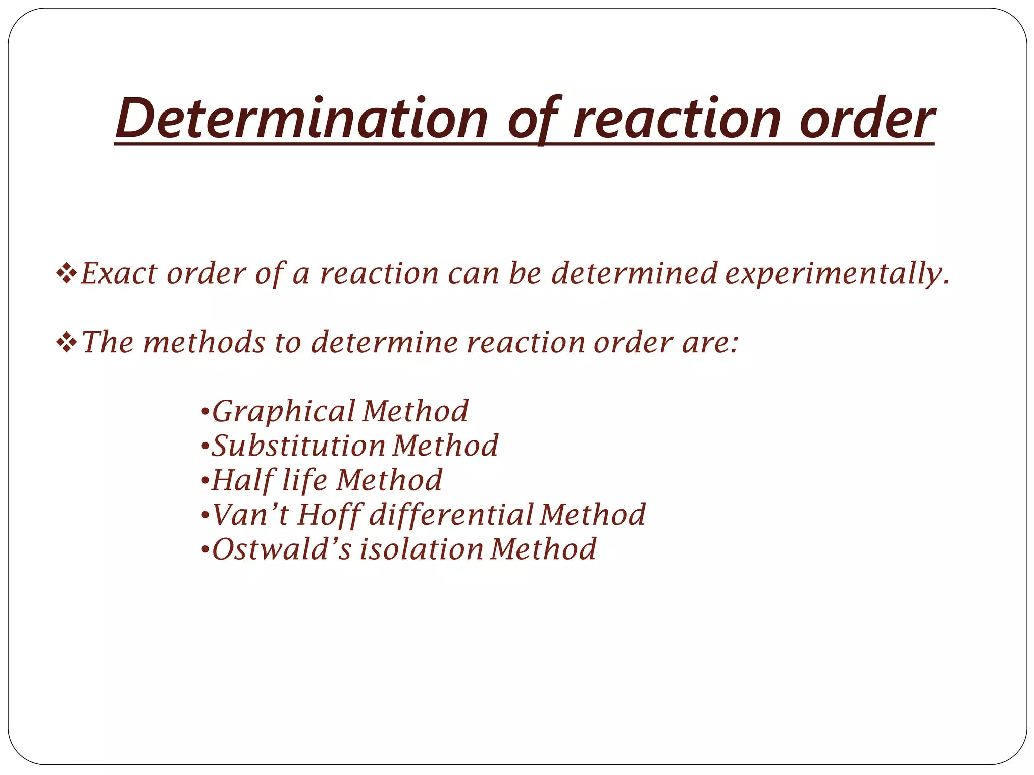 Determination of reaction order. | PDF