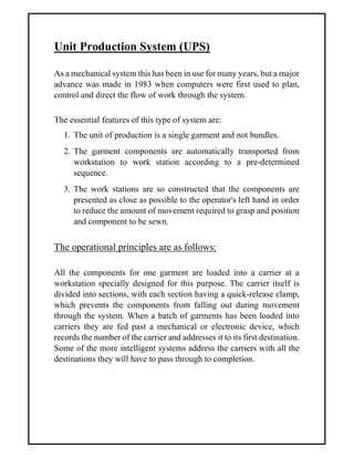 Assignment: Comparative Study on Various Types of Garment Production ...