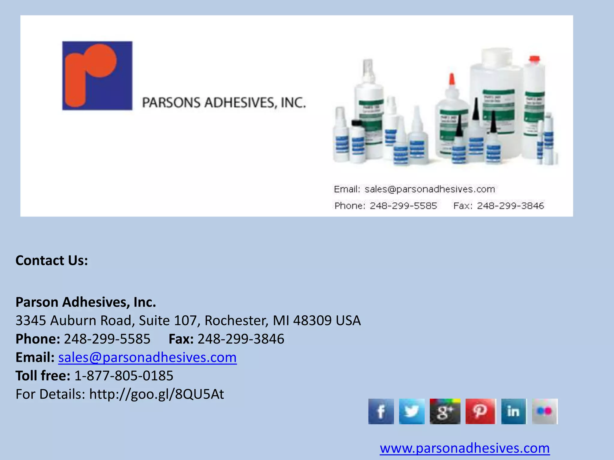 Sonlok Thread Lockers by Parson Adhesives | PPTX