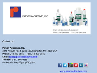 Sonlok Thread Lockers by Parson Adhesives | PPTX