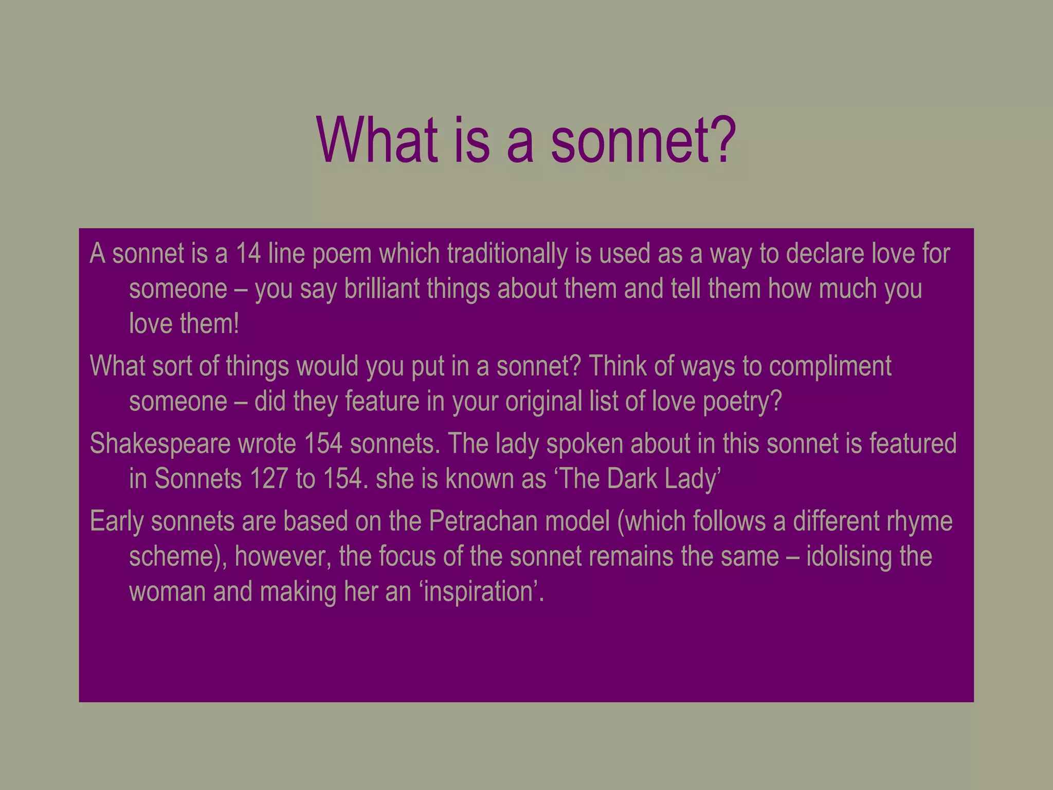 Sonnet 130-lesson | PPT