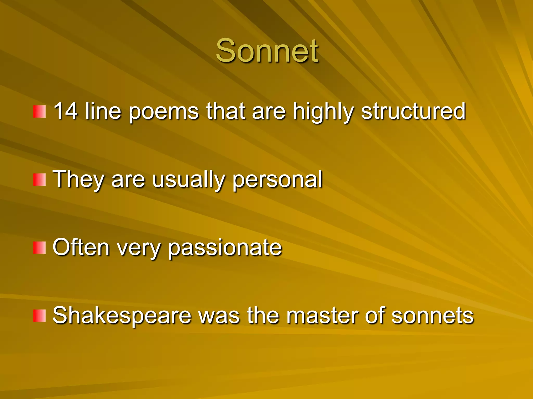 Sonnets | PPTX | Poetry | Books and Literature