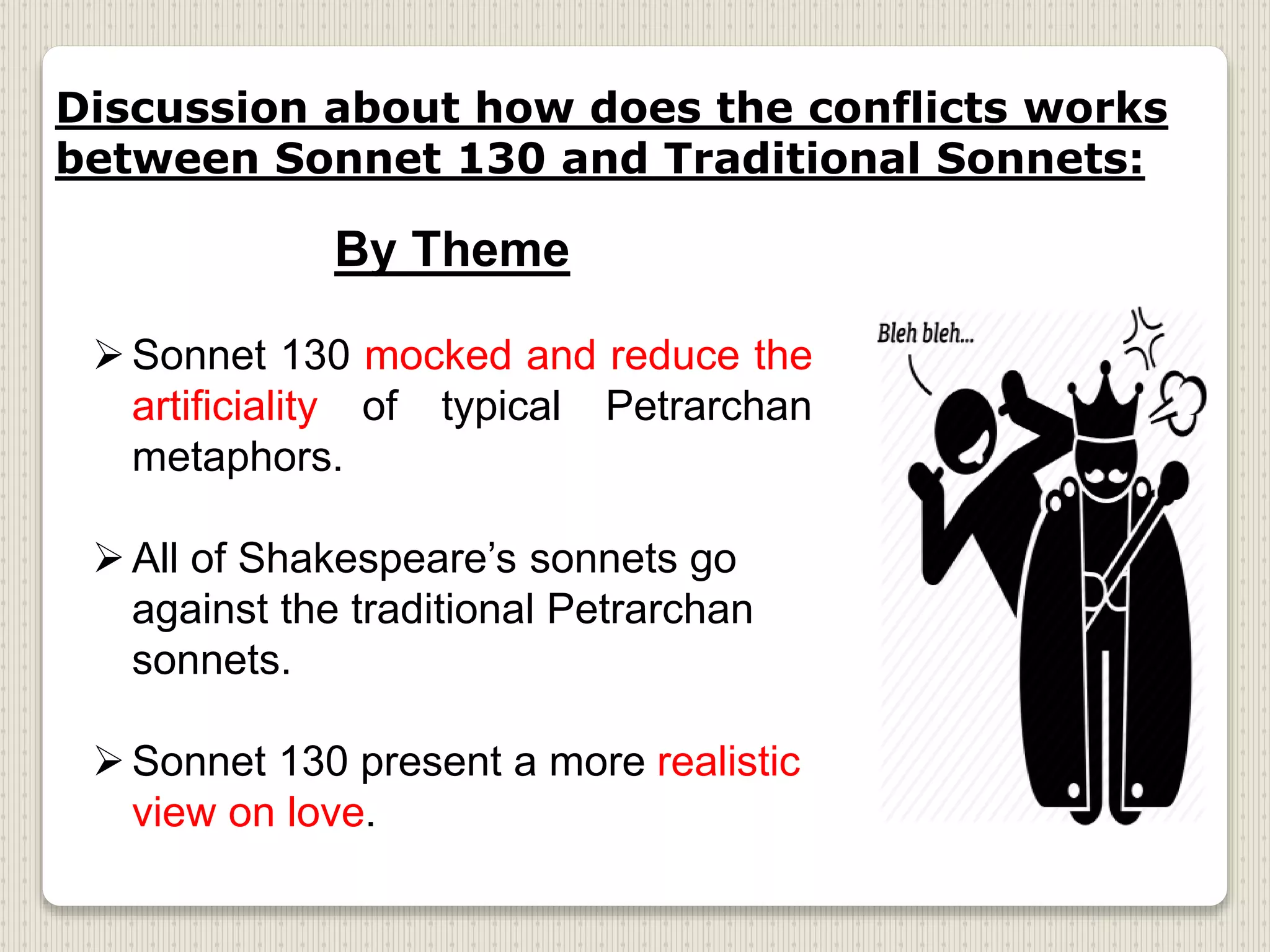 Sonnet 130 is conflicting with tradition | PPTX