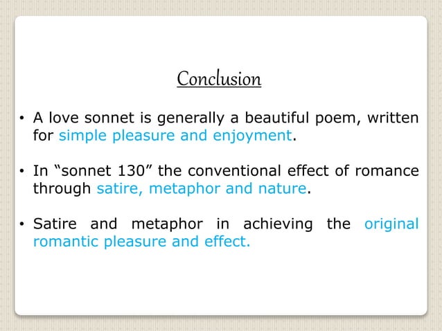 Sonnet 130 is conflicting with tradition | PPTX