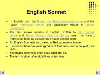 Reneissance sonnet by William Shakespeare | PPT