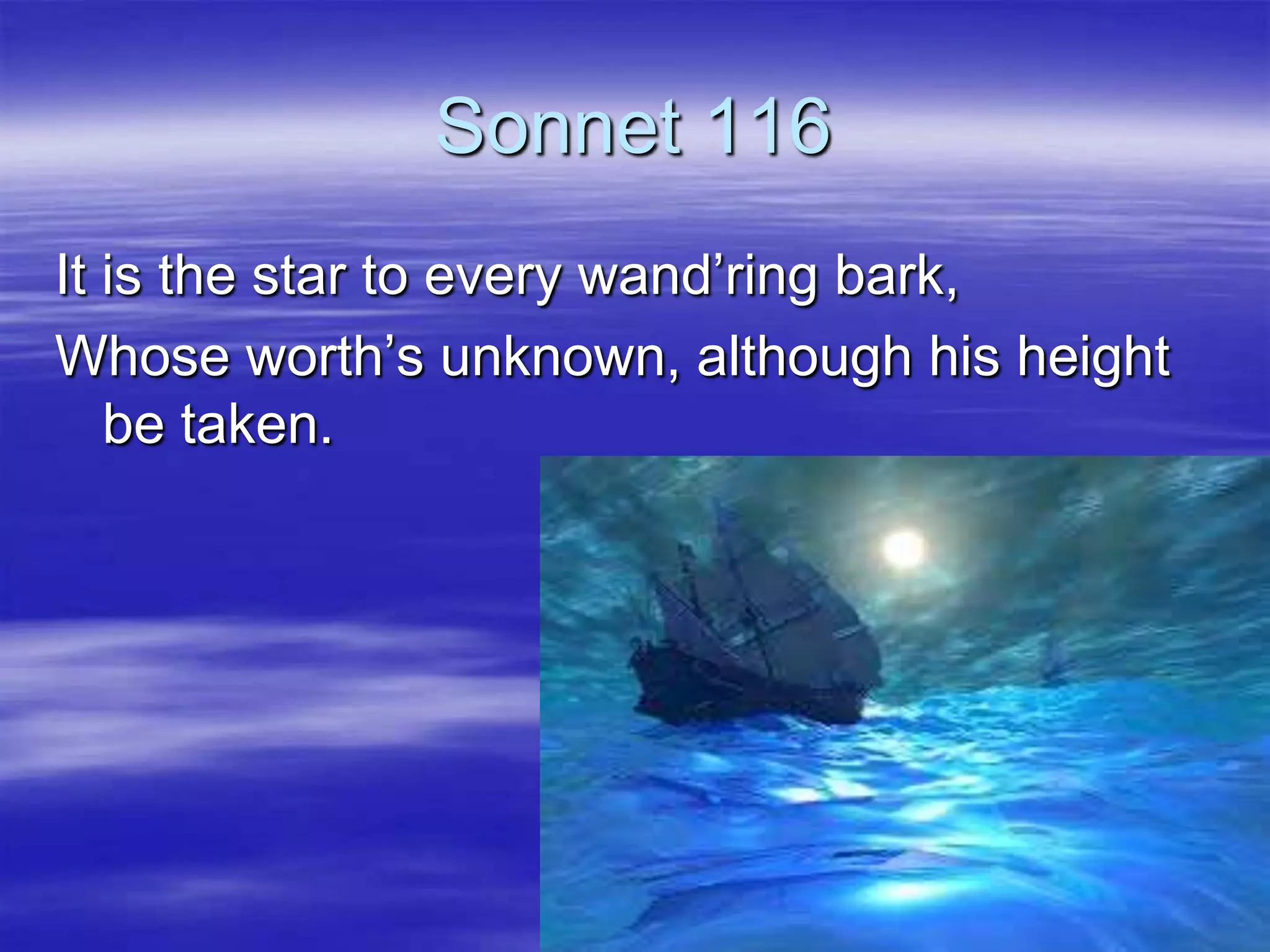 Sonnet 116 | PPTX | Poetry | Books and Literature