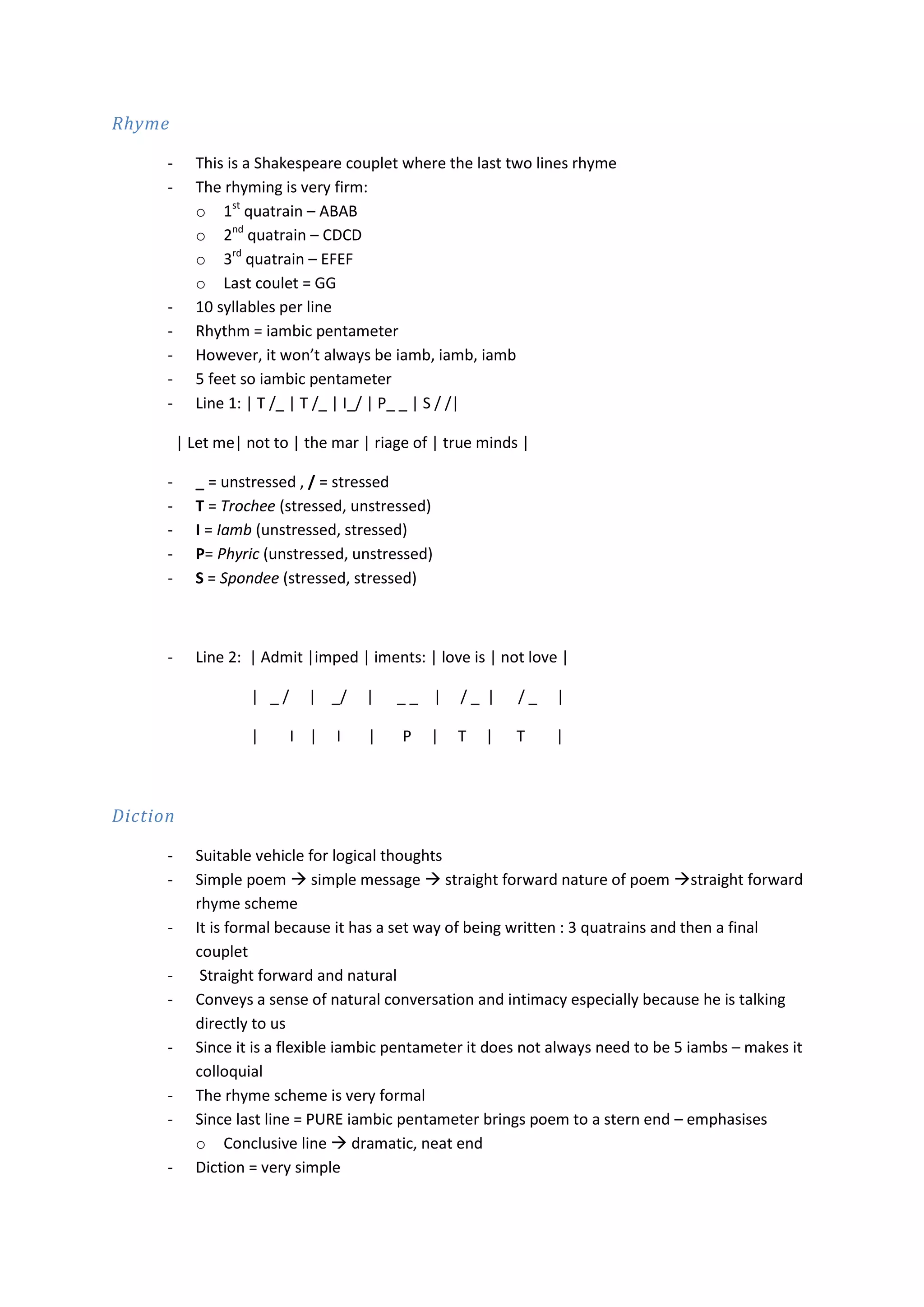 GCSE English Edexcel Relationships: Sonnet 116 by William Shakespeare ...