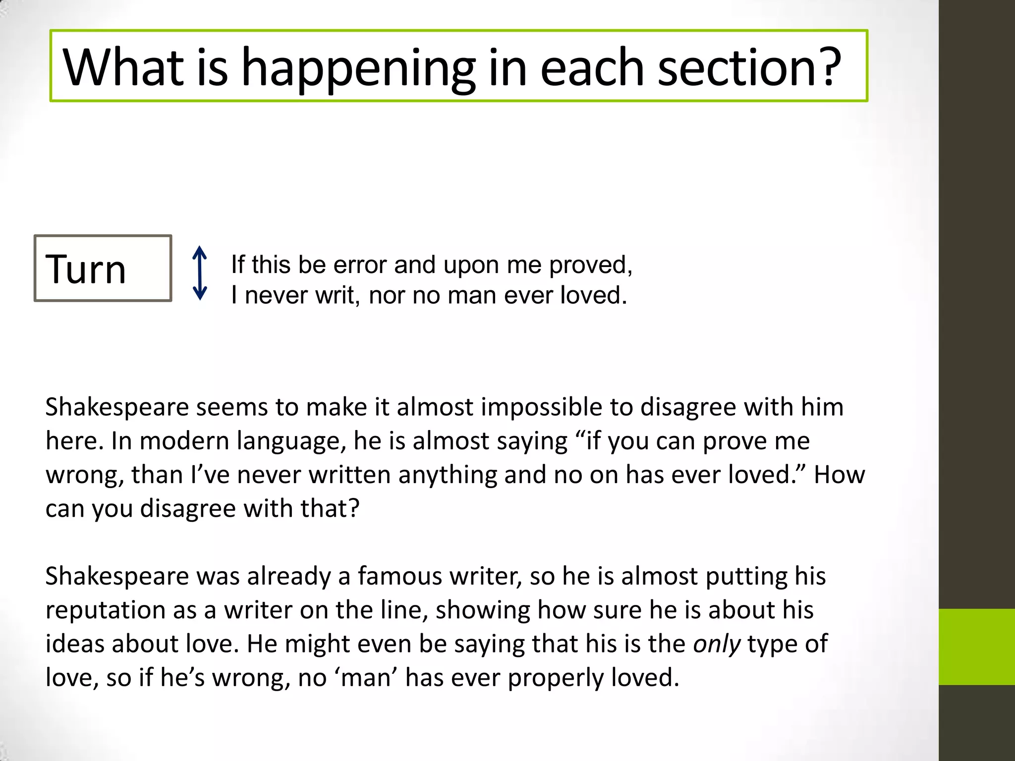 Shakespeare's Sonnet 116 Structure | PPTX | Poetry | Books and Literature