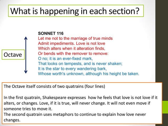 Shakespeare's Sonnet 116 Structure | PPT