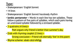 Shall I Compare Thee to a Summer's Day? | PPTX