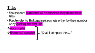 Shall I Compare Thee to a Summer's Day? | PPTX