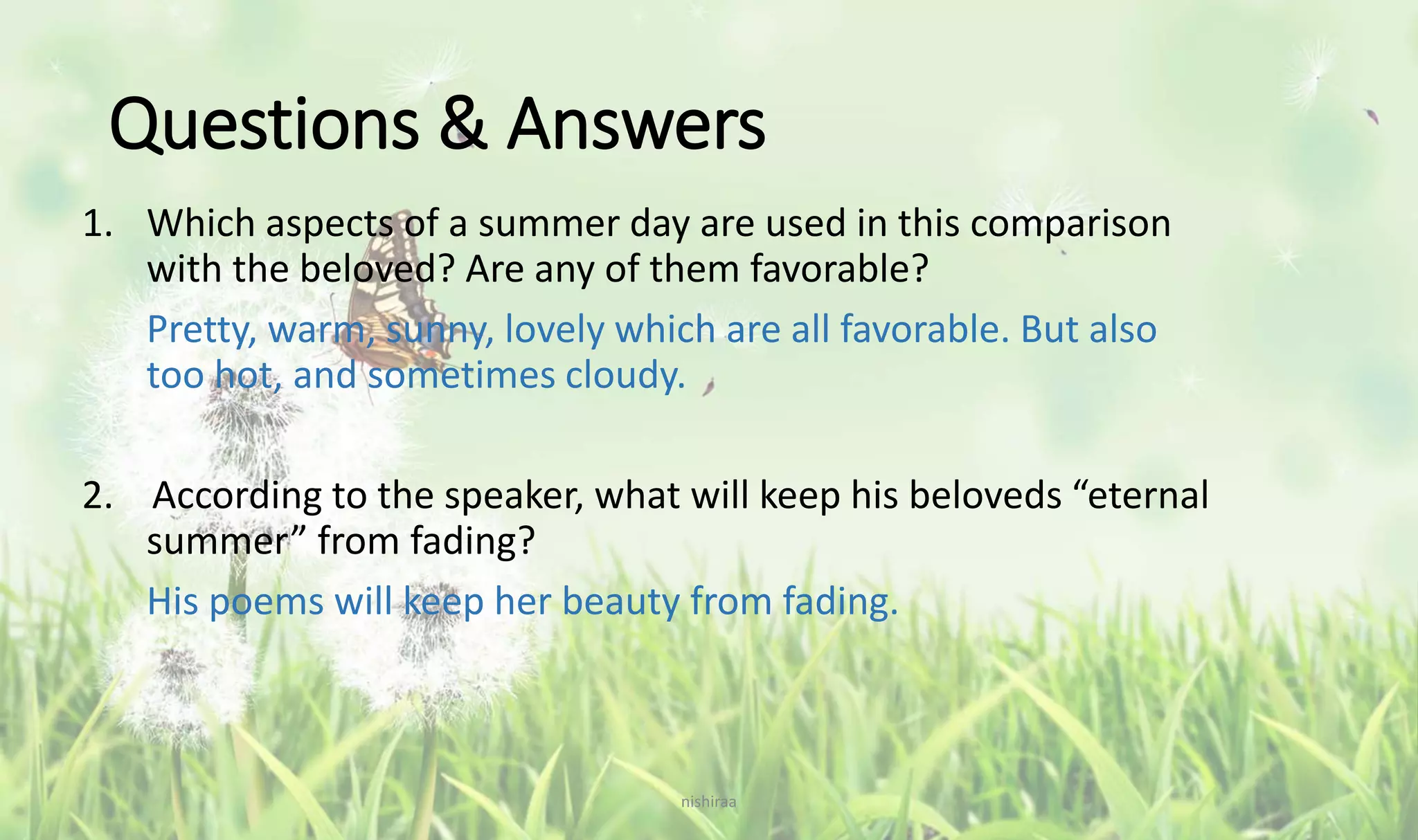 Sonnet 18~ William Shakespeare ^_~ | PPTX