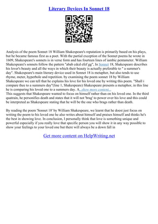 Sonnet 18 Essay | PDF