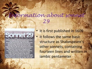Sonnet 29 | PPT