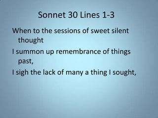 Sonnet 30 | PPT