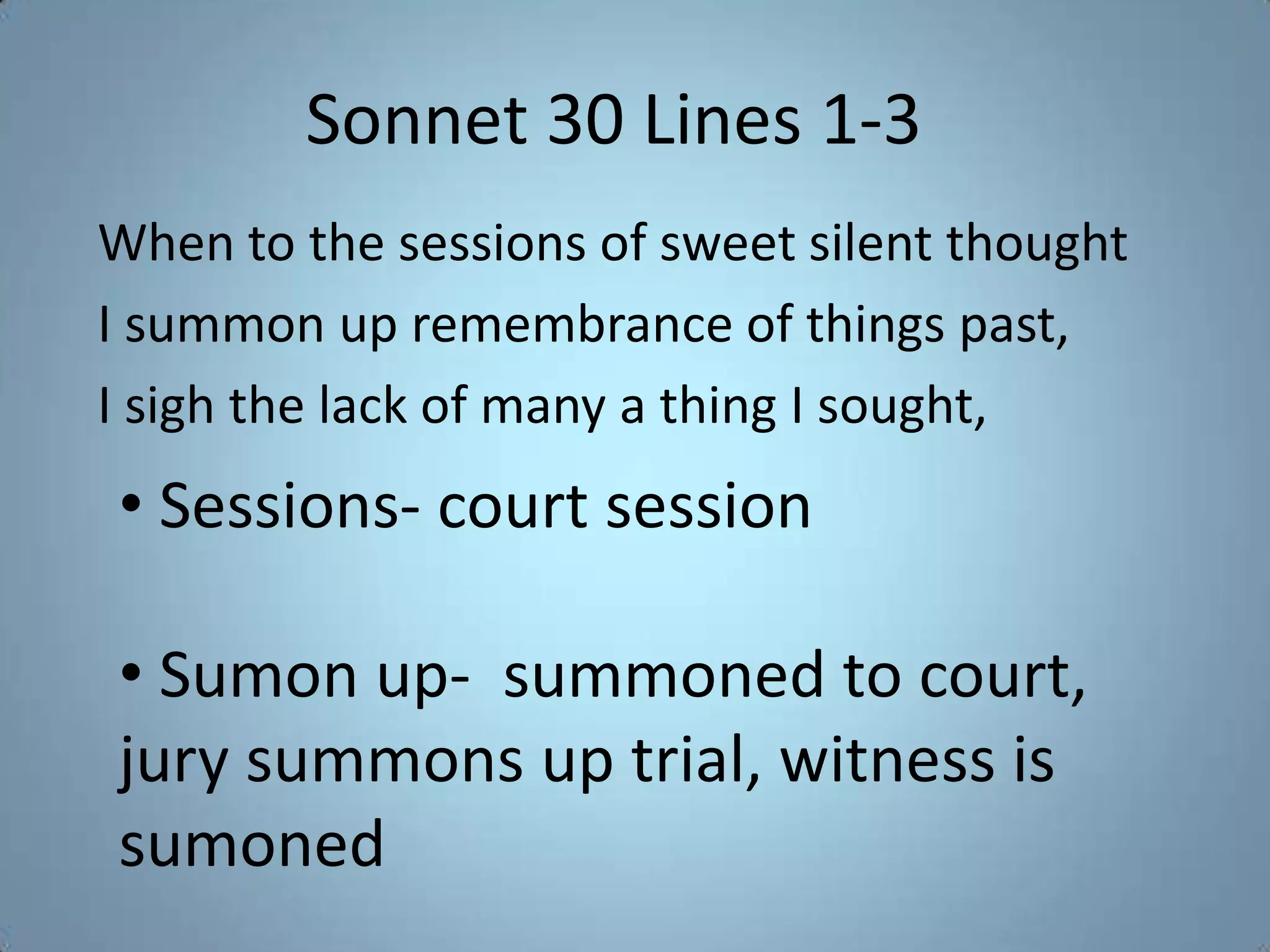 Sonnet 30 | PPTX