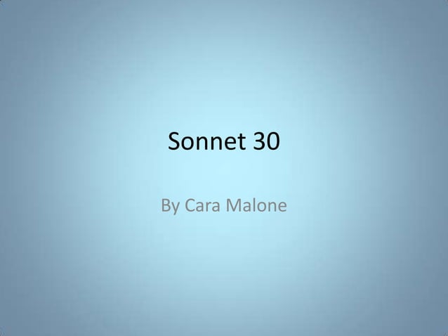 Sonnet 30 | PPTX