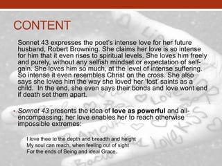 Elizabeth Barratt Browning: Sonnet 43 | PPTX