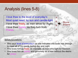 Elizabeth Barratt Browning: Sonnet 43 | PPTX