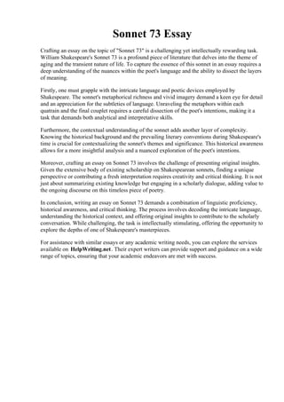 Sonnet 73 Essay | PDF