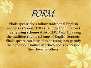 Sonnet cxxx project work | PPT