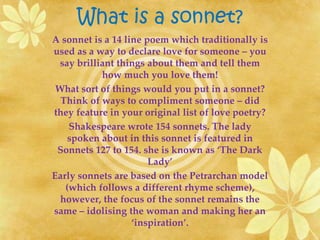 Sonnet cxxx project work | PPT