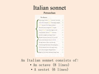 Sonnet Presentation by Whitney Howell | PPT