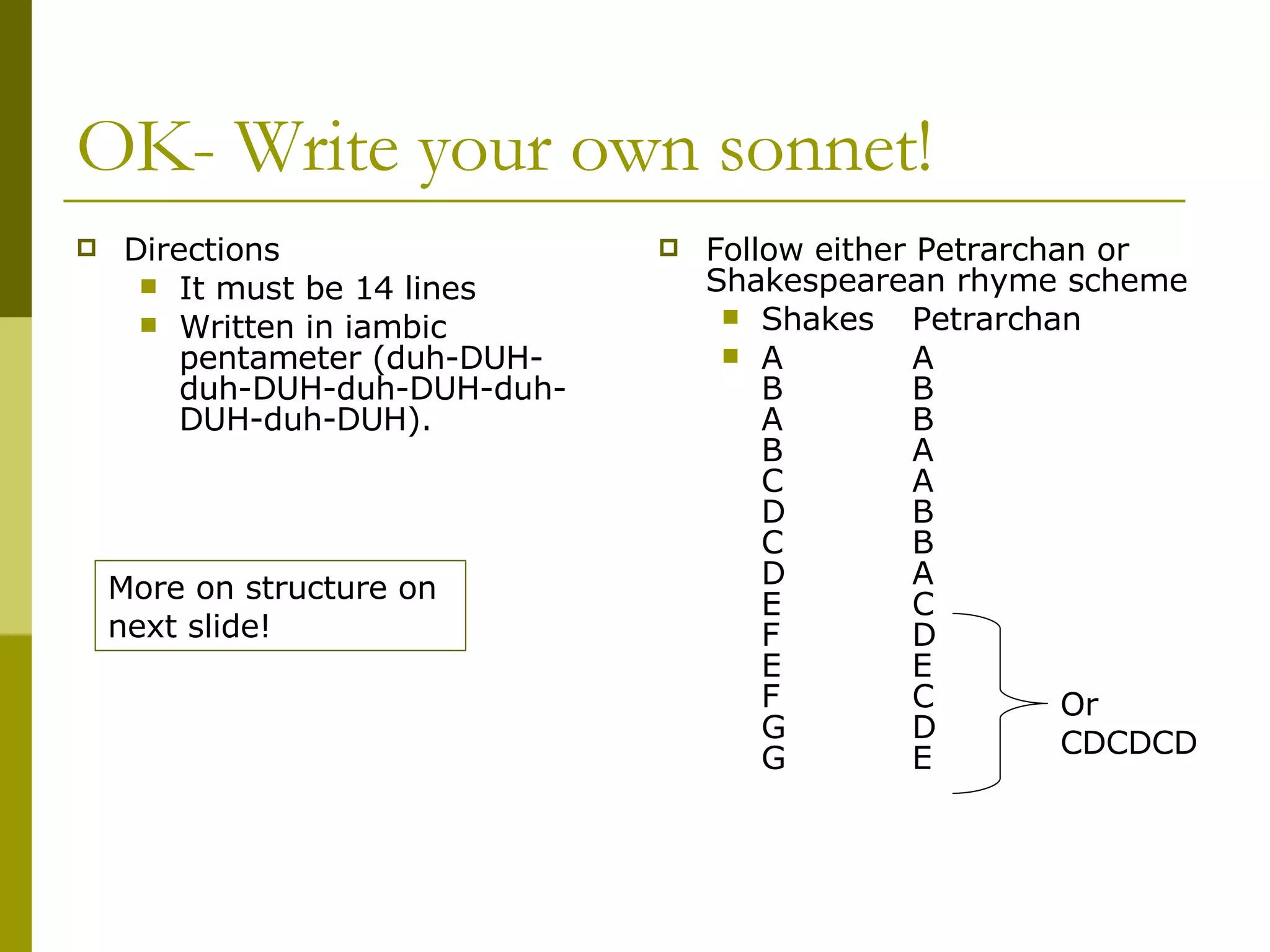 Sonnets | PPT
