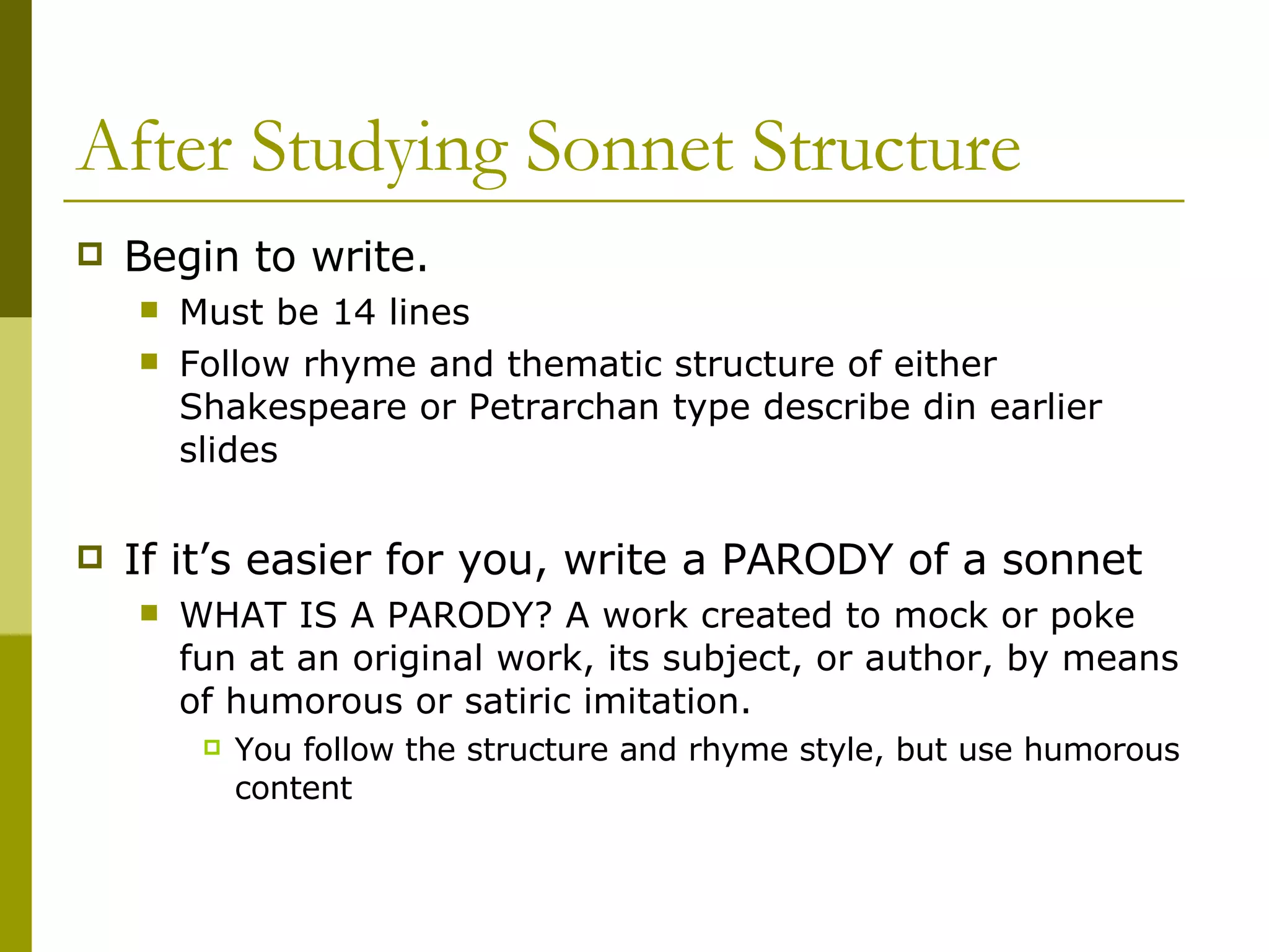 Sonnets | PPT