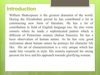 Sonnets by William Shakespeare II Presented by Monir Hossen | PPT