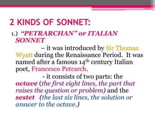 Sonnets & its kinds | PPTX