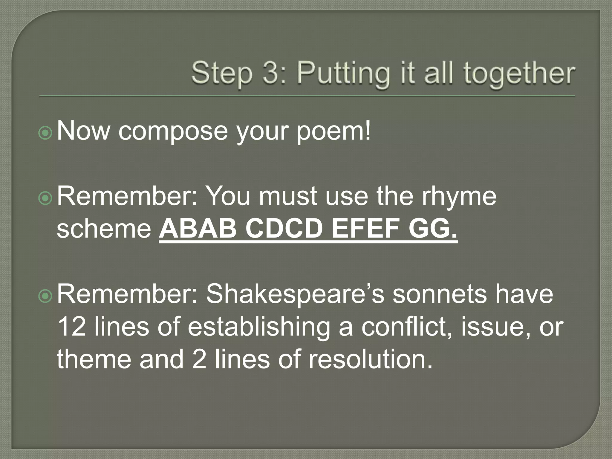 Sonnet writing project | PPTX