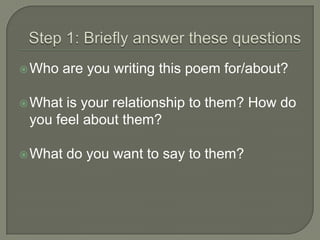Sonnet writing project | PPTX